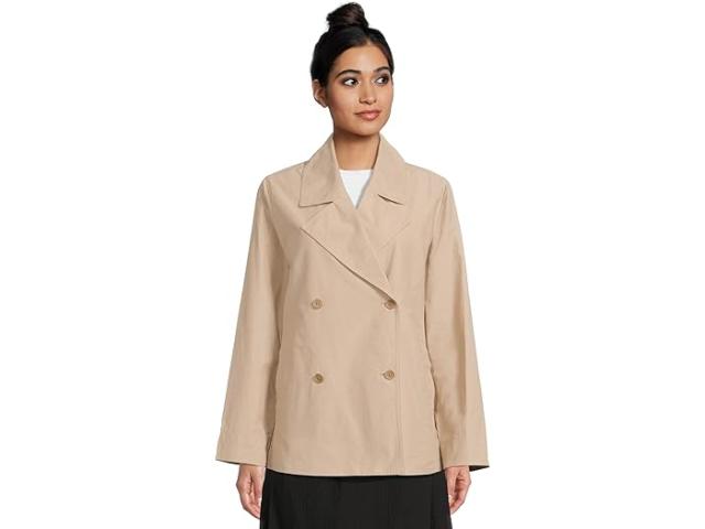 (取寄) アイリーン フィッシャー レディース ライト コットン ナイロン ノッチ カラー トレンチ コート Eileen Fisher women Light Cotton Nylon Notch Collar Trench Coat Wheat
