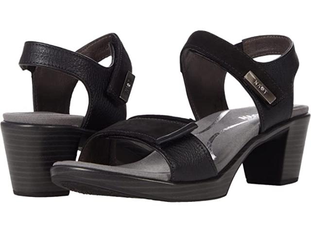 (取寄) ナオト レディース インタクト Naot women  Intact Black Velvet Nubuck/Black Leather Combo