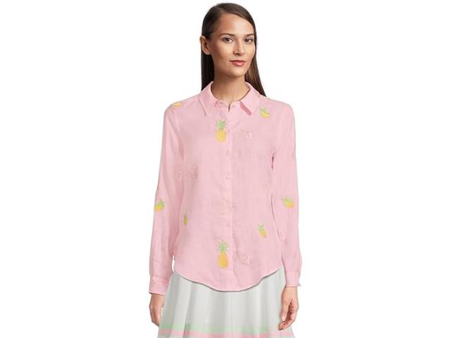 (取寄) リリー ピュリッツァー レディース シー ビュー ボタンダウン Lilly Pulitzer women Sea View Button-Down Conch Shell Pink Happy Hour Embroidery