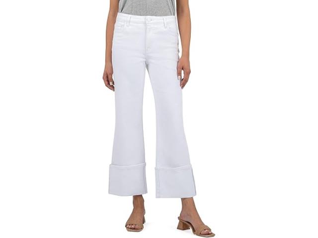 (取寄) カット フロム ザ クロス レディース シャーロット ハイ ライズ ファブ AB ワイド アップ KUT from the Kloth women Charlotte High Rise Fab Ab Wide Leg-Roll Up Optic White