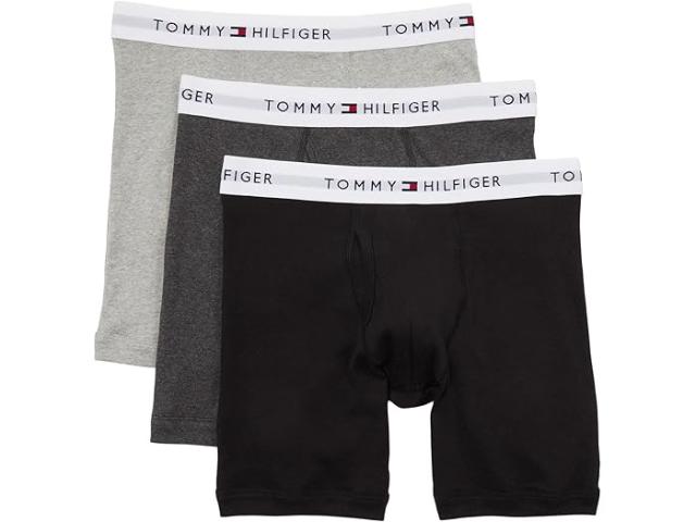 (取寄) トミーヒルフィガー メンズ コットン ボクサー ブリーフ 3-パック   men   Cotton Boxer Brief 3-Pack Grey Heather