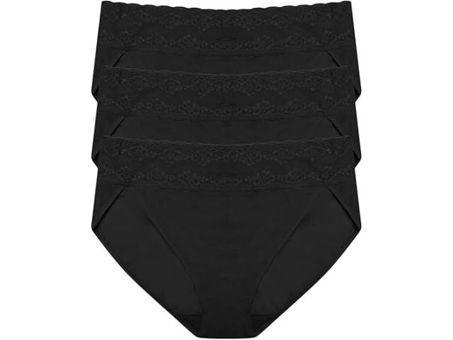 (取寄) ナトリ レディース ブリス パーフェクション ワン サイズ フレンチ ビキニ 3-パック Natori women Bliss Perfection One Size French Bikini 3-pack Black