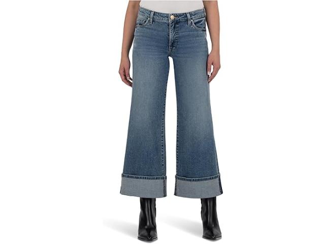 (取寄) カット フロム ザ クロス レディース メグ ハイ ライズ ファブ AB ワイド レッグス ロール アップ レギュラー ヘム KUT from the Kloth women Meg High Rise Fab Ab Wide Legs Roll Up Regular Hem Incontrovertible