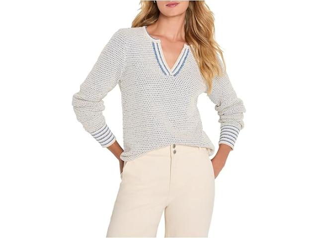 (取寄) ニックゾー レディース タック テクスチャー スプリット ネック セーター NIC+ZOE women Tuck Texture Split Neck Sweater Blue Multi