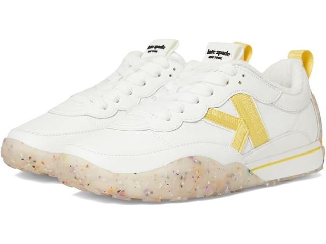 (取寄) ケイトスペード レディース K アズ イン ケイト レース アップ スニーカー Kate Spade New York women K As In Kate Lace Up Sneaker True White/Yuzu Jam