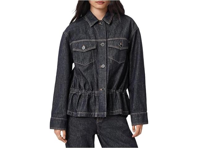 (取寄) オールセインツ レディース デンビー ペプラム トラッカー AllSaints women Denby Peplum Trucker Raw Indigo Blue