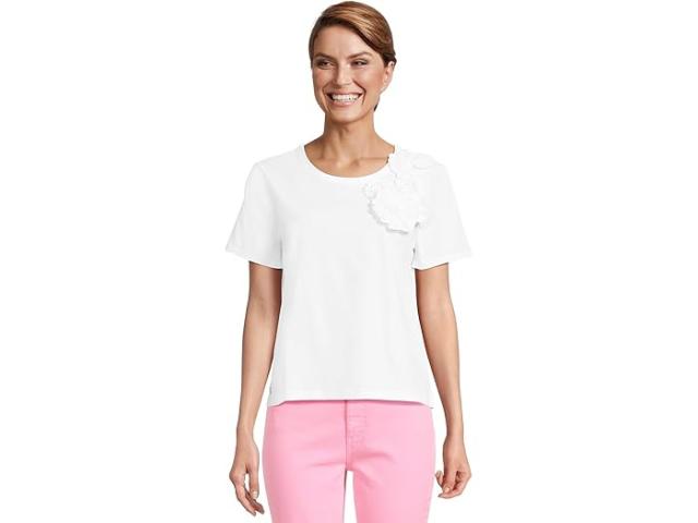 (取寄) リリー ピュリッツァー レディース ロゼット ニット トップ Lilly Pulitzer women Clairmont Rosette Knit Top Resort White