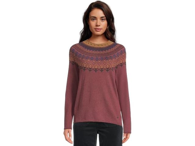 (取寄) ロイヤルロビンズ レディース ウェストランズ フェアアイル クルー  Robbins women Westlands Fairisle Crew Wild Rhubarb Heather Monarch Pattern