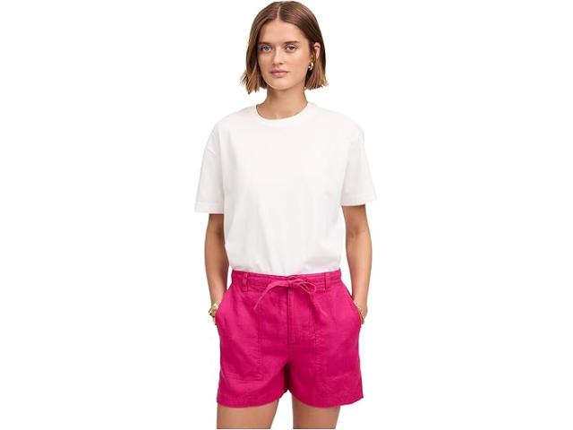 (取寄) メイドウェル レディース プル-オン ドローストリング ショーツ イン 100パーセント リネン Madewell women Pull-On Drawstring Shorts in 100% Linen Modern Fuchsia