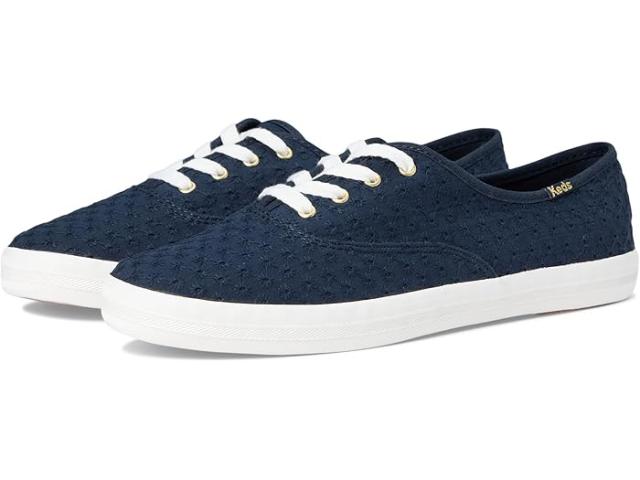 (取寄) ケッズ レディース チャンピオン キャンバス レース アップ Keds women Champion Canvas Lace Up Navy Mini Daisy Eyelet
