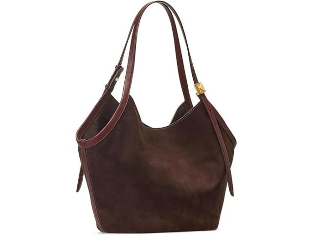 (取寄) ケイトスペード レディース デコ スエード チューリップ トート Kate Spade New York women Deco Suede Tulip Tote Hot Fudge