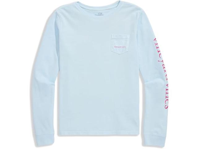 (取寄) ヴィンヤードヴァインズ キッズ レディース ロング スリーブ ポケット ティー (トドラー/リトル キッズ/ビッグ キッズ) Vineyard Vines Kids women Long Sleeve Pocket Tee (Toddler/Little Kids/Big Kids) Ice Water