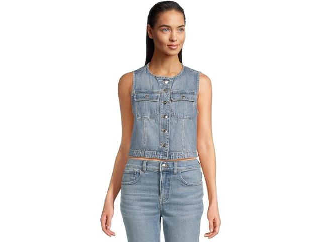 (取寄) メイドウェル レディース ラウンド ネック ボタン デニム シェル イン ロバートソン ウォッシュ Madewell women Round Neck Button Denim Shell In Robertson Wash Robertson Wash