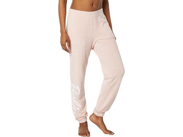 (取寄) ベアフットドリームス レディース コージーシック ウルトラ ライフ バービー スウェットパンツ Barefoot Dreams women CozyChic Ultra Lite Barbie Sweatpants Dusty Rose/White