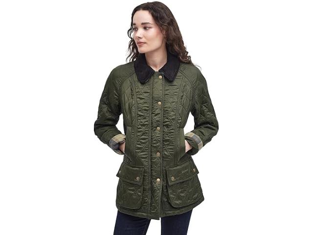 (取寄) バブアー レディース ビードネル ポーラーキルト ジャケット Barbour women Beadnell Polarquilt Jacket Olive