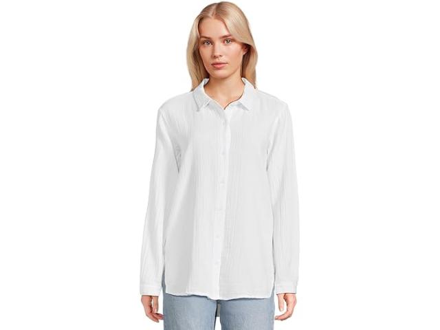 (取寄) モッドオードック レディース ロング スリーブ ボタンアップ シャツ Mod-o-doc women Long Sleeve Button-Up Shirt White