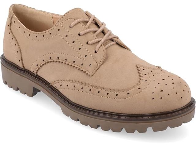 (取寄) ジュルネ コレクション レディース トゥルー コンフォート フォーム クラウディヤ オックスフォード Journee Collection women Tru Comfort Foam Claudiya Oxford Taupe