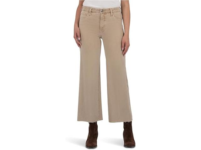 (取寄) カット フロム ザ クロス レディース メグ ハイライズ ファブ AB ワイド レッグ ロー ヘム イン ビスケット KUT from the Kloth women Meg High-Rise Fab Ab Wide Leg Raw Hem in Biscuit Biscuit