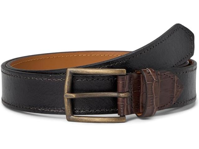 (取寄) ジョンストン&マーフィー メンズ ツー- トーン クロコ エンボス レザー ベルト Johnston & Murphy men Two- Tone Croc Embossed Leather Belt Black