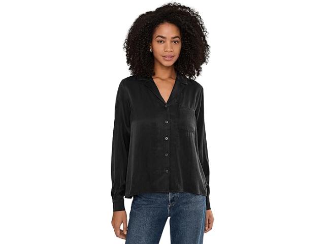 (取寄) スプレンディッド レディース セレナ サテン ボタンダウン Splendid women Serena Satin Button-Down Black