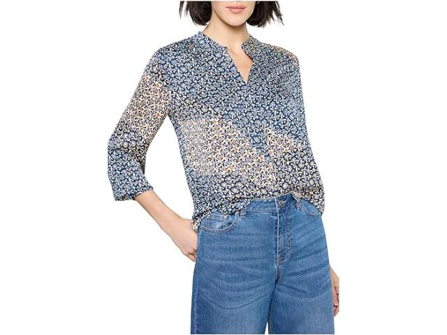 (取寄) ニックゾー レディース ピティート モノグラム ミックス トップ NIC+ZOE women Petite Monogram Mix Top Blue Multi