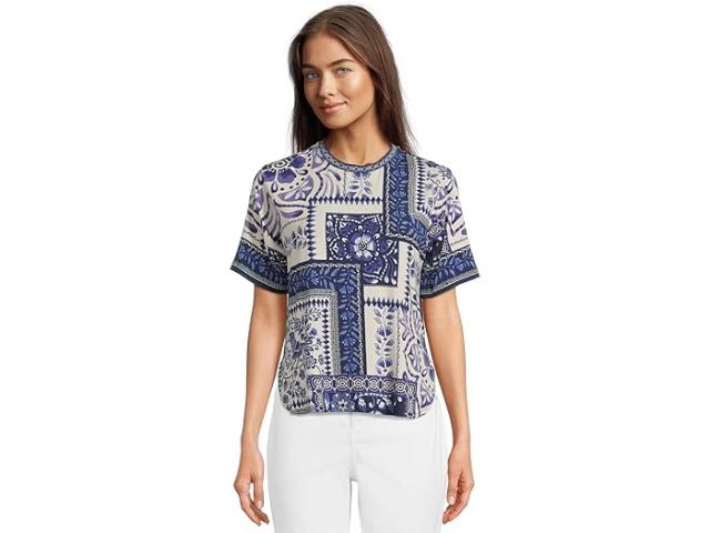 (取寄) ジョニー ワズ レディース ザ ジャニー フェーバリット オーバーサイズ クロップド ティー- スターリング Johnny Was women The Janie Favorite Oversized Cropped Tee- Starling Starling