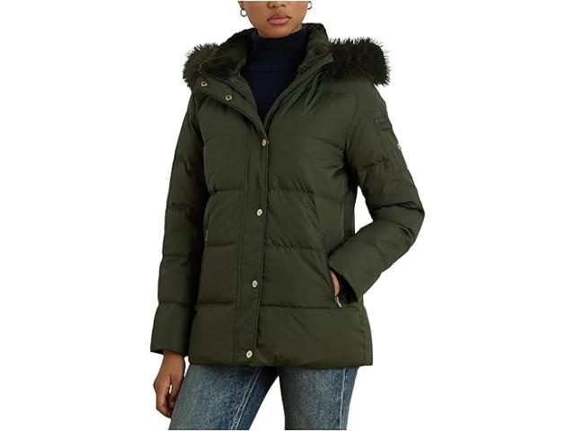 (取寄) ローレン ラルフローレン レディース アイコン ショート パファー DTM FF Lauren Ralph Lauren women Icon Short Puffer Dtm Ff Litchfield Loden