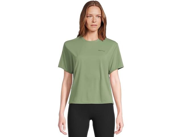(取寄) マーモット レディース クルー ショート スリーブ Marmot women AirExchange SolarShield Crew Short Sleeve Agate Green
