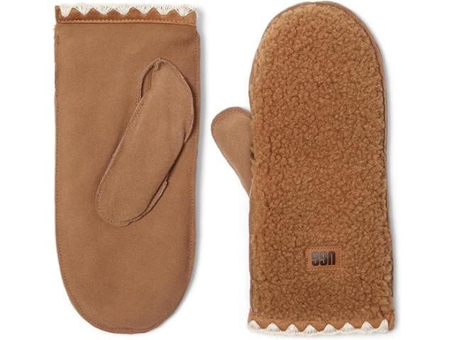 (取寄) アグ レディース アグフラフ スカルプド ミトン UGG women Uggfluff Scalloped Mitten Chestnut