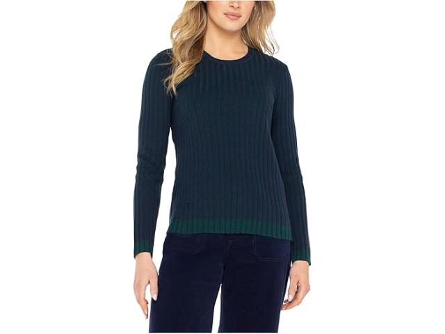 (取寄) リバプールロサンゼルス レディース ロング スリーブ クルー ネック リブド セーター Liverpool Los Angeles women Long Sleeve Crew Neck Ribbed Sweater Navy/Emerald