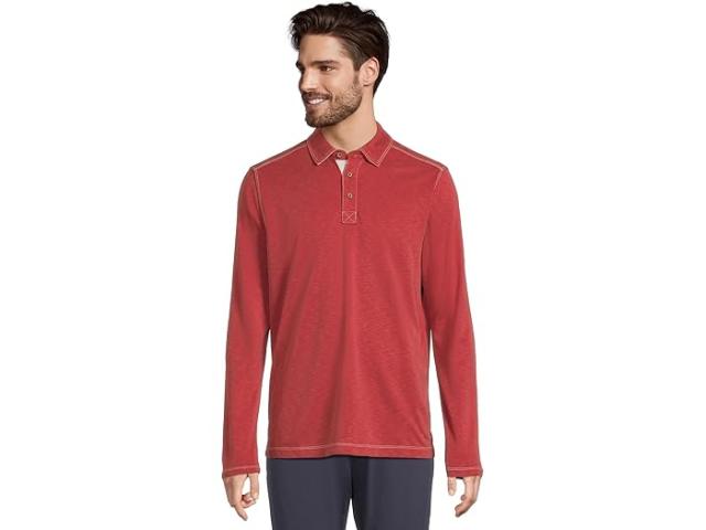 (取寄) ジョンストン&マーフィー メンズ ビンテージ スラブ ロング-スローブ ポロ Johnston & Murphy men Vintage Slub Long-Sleeve Polo Red