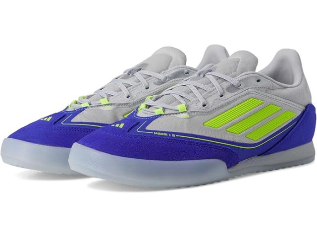 (取寄) アディダス フリースタイル メッシ インドア サッカー クリーツ adidas F50 Freestyle Messi Indoor Soccer Cleats Silver llic/Solar Yellow/Lucid Blue