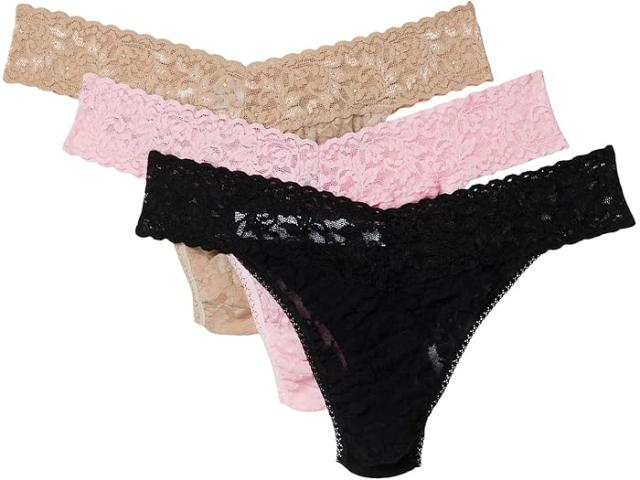 (取寄) ハンキー パンキー レディース 3-パック オリジナル ライズ トング Hanky Panky women 3-Pack Original Rise Thong Black/Chai/Bliss