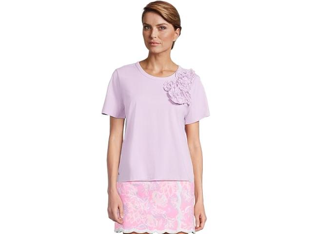 (取寄) リリー ピュリッツァー レディース ロゼット ニット トップ Lilly Pulitzer women Clairmont Rosette Knit Top Water Hyacinth