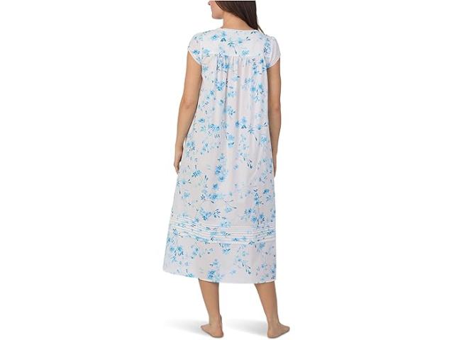 (取寄) アイリーン ウエスト レディース バレエ キャップ スリーブ ナイトガウン Eileen West women Ballet Cap Sleeve Nightgown White Ground Aqua Floral 取寄) アイリーン ウエスト レディース バレエ キャップ スリーブ
