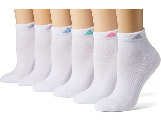 (取寄) アディダス レディース アスレチック クッション 6-パック ロウ カット adidas women Athletic Cushioned 6-Pack Low Cut White/Clear Sky Blue/Bliss Lilac Purple