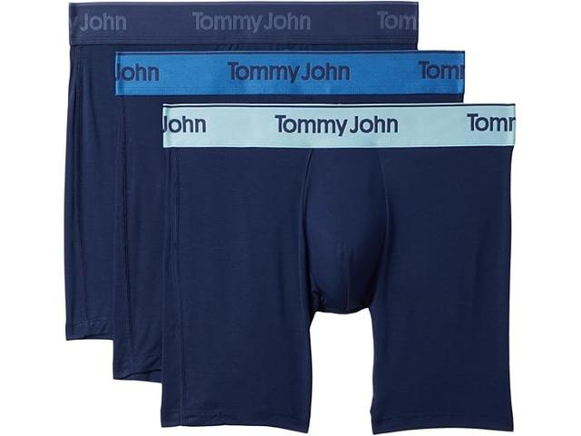 (取寄) トミー ジョン メンズ 3-パック セカンド スキン モーダル ボクサー ブリーフ  John men 3-Pack Second Skin Modal Boxer Brief Dress Blues W/High Tide/ Dress Blues And Blue Elixir Wb