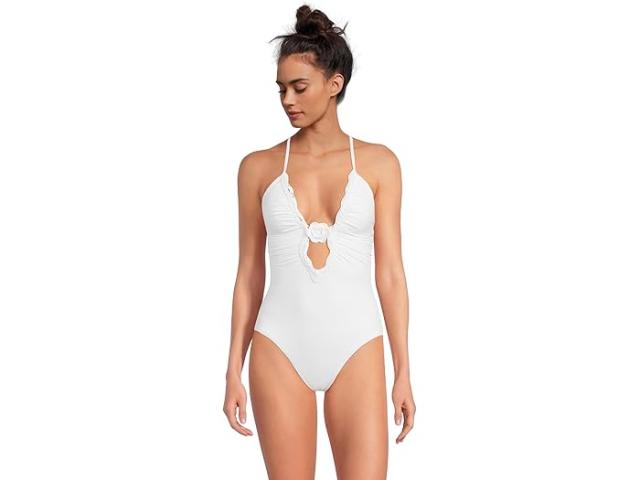 (取寄) ベッカ レディース コレット クレア クローシェ フラワー バンジ ワン ピース BECCA women Colette Clare Crochet Flower Plunge One Piece White