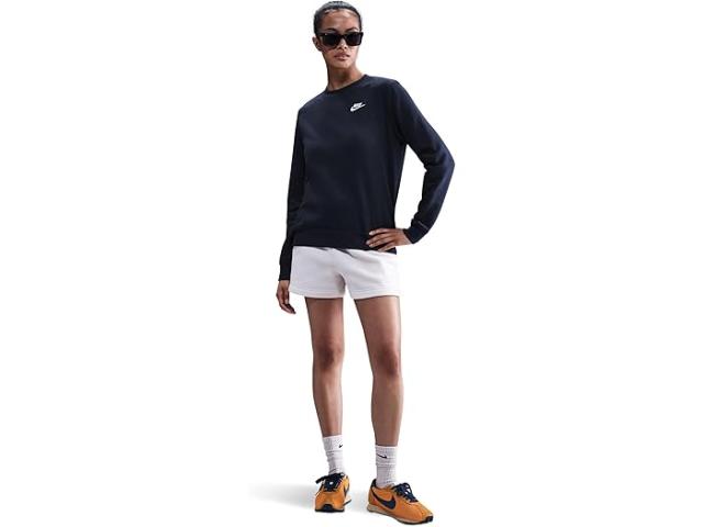 (取寄) ナイキ レディース スポーツウェア クラブ フリース クルー ネック スウェットシャツ Nike women Sportswear Club Fleece Crew Neck Sweatshirt Obsidian/White