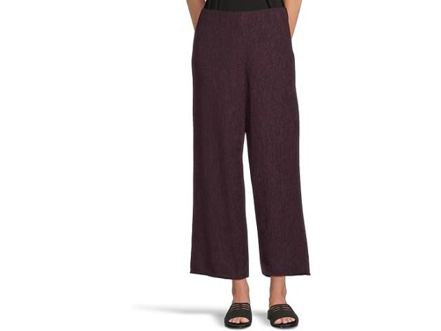 (取寄) アイリーン フィッシャー レディース ウーブン プリッセ アンクル ワイド パンツ Eileen Fisher women Woven Plisse Ankle Wide Pants Blackberry