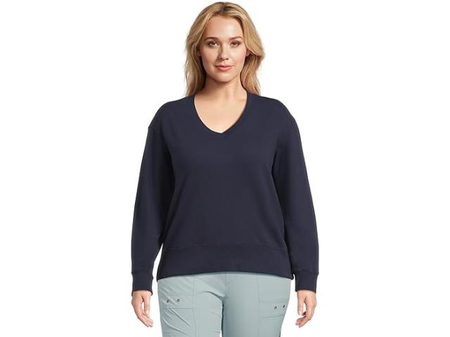 (取寄) モッドオードック レディース ロング スリーブ ディープ-V ネック スウェットシャツ Mod-o-doc women Long Sleeve Deep-v Neck Sweatshirt Vibrant Navy