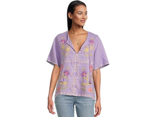 (取寄) ジョニー ワズ レディース ラッフル スリーブ フィールド ブラウザ Johnny Was women Ruffle Sleeve Field Blouse Bougainvillea