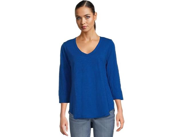 (取寄) モッドオードック レディース 3/4 スリーブ V-ネック ティー ウィズ カーブ ヘム Mod-o-doc women 3/4 Sleeve V-Neck Tee with Curved Hem Sapphire