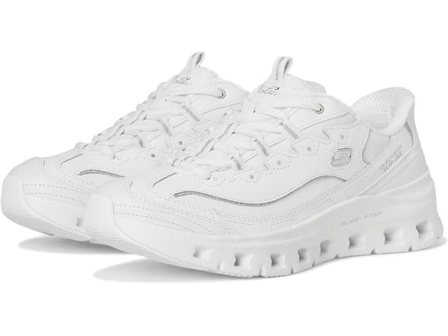 (取寄) スケッチャーズ レディース グライド-ステップ プロ タイムレス ツイスト ハンズ フリー スリップインズ SKECHERS women Glide-Step Pro Timeless Twist Hands Free Slip-Ins White Silver