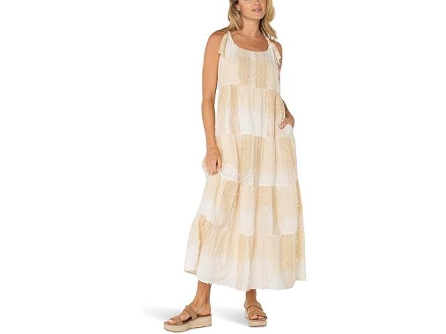 (取寄) リバプールロサンゼルス レディース タイ ストラップ イージー フィット ウーブン マキシ ドレス Liverpool Los Angeles women Tie Strap Easy Fit Woven Maxi Dress Brown/ Cream Chevron Stripe