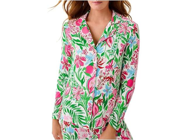 (取寄) リリー ピュリッツァー レディース Pj ニット ロング スリーブ ボタンアップ トップ Lilly Pulitzer women PJ Knit Long Sleeve Button-Up Top Multi