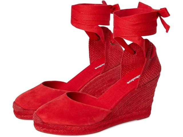 (取寄) ソルドス レディース レザー マルセイユ ウェッジ Soludos women Leather Marseille Wedge Flamenco Red