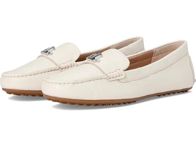 (取寄) ローレン ラルフローレン レディース バーンズベリー ペブルド レザー ドライバ Lauren Ralph Lauren women Barnsbury Pebbled Leather D Soft White