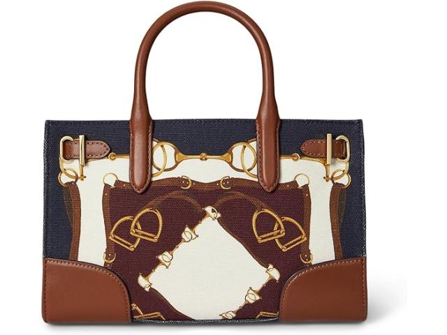 (取寄) ローレン ラルフローレン レディース ベルティング-プリント スモール デヴィン トート バッグ Lauren Ralph Lauren women Belting-Print Small Devyn Tote Bag Equestrian Scarf Print/Lauren Tan