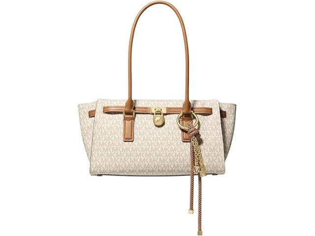 (取寄) マイケルコース レディース ハミルトン スモール イースト ウェスト ショルダー トート W/ チャーム MICHAEL Michael Kors women Hamilton Moderne Small East West Shoulder Tote W/ Charm Vanilla/Acorn